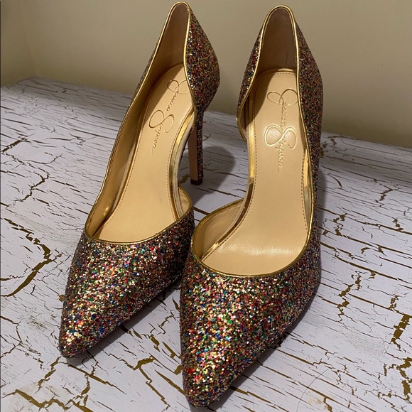 Jessica Simpson | Shoes | Jessica Simpson Rainbow Glitter Pumps | Poshmark